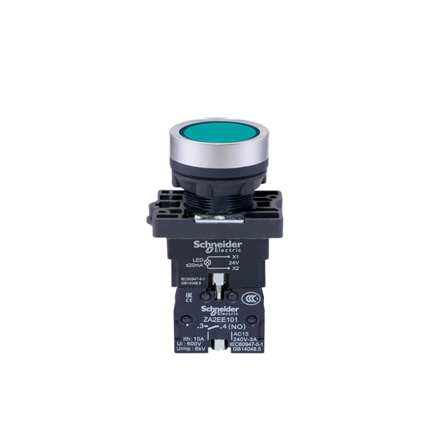 Schneider 24VAC 220V self resetting LED lighting switch with light button