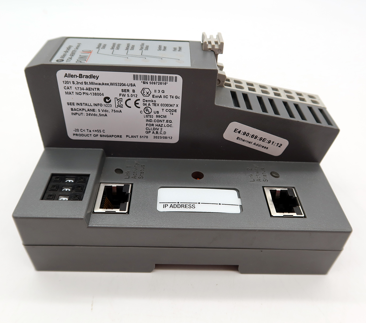 1734-AENTR AB Allen-Bradley POINT 1/O Dual Port Network Adaptor New and Original Central control ...
