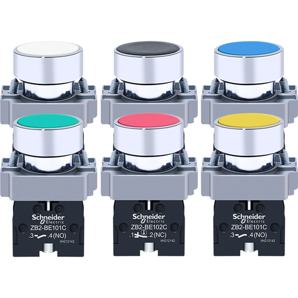 Schneider self resetting jog switch indicator light XB2BA31C button switch