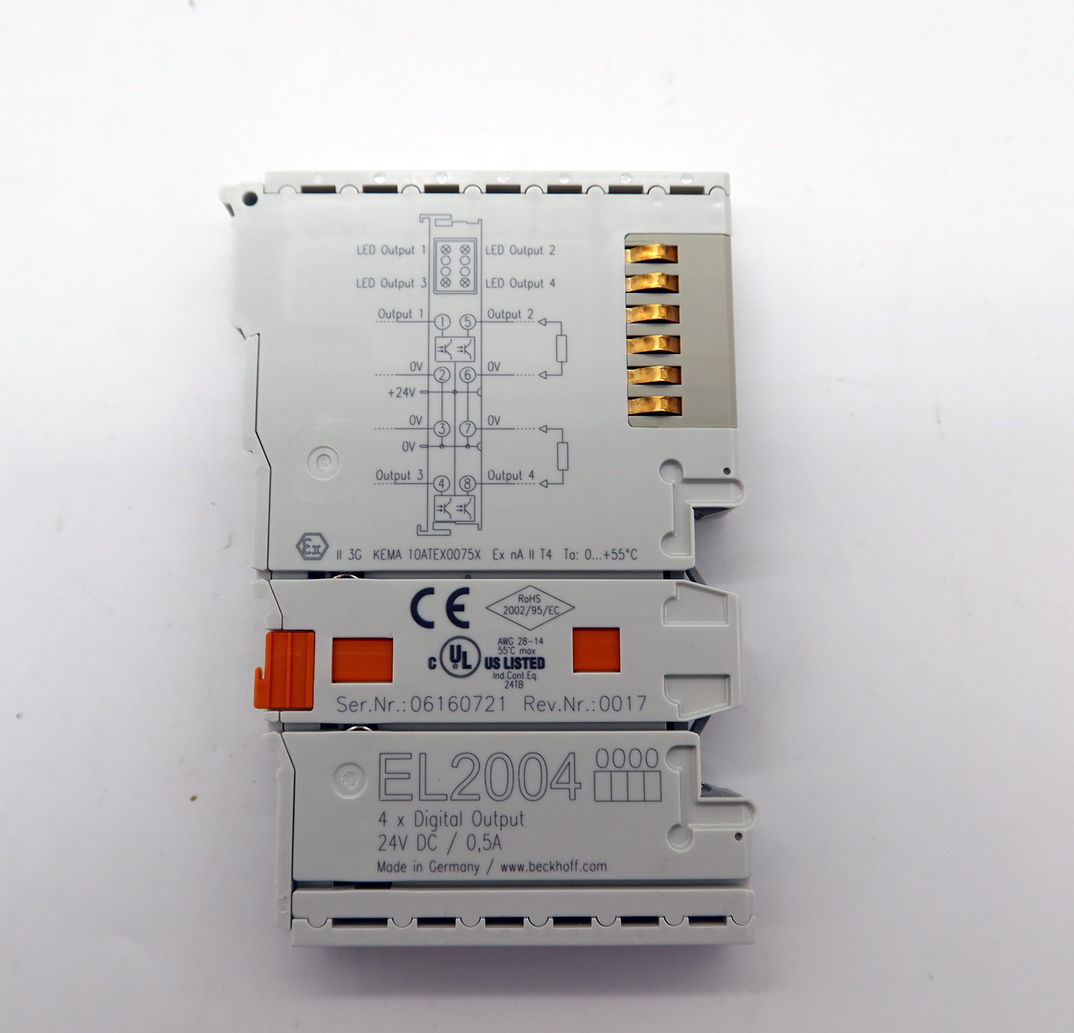 BECKHOFF EL2004 EtherCAT Terminal 4-channel digital output 24 V DC 0.5 A