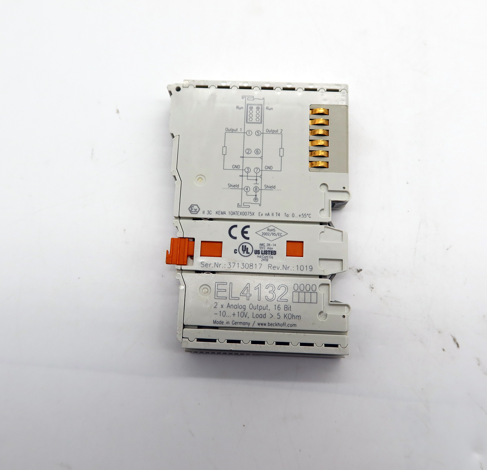 BECKHOFF EL4132 EtherCAT Terminal 2-channel analog output voltage ±10 V 16 bit