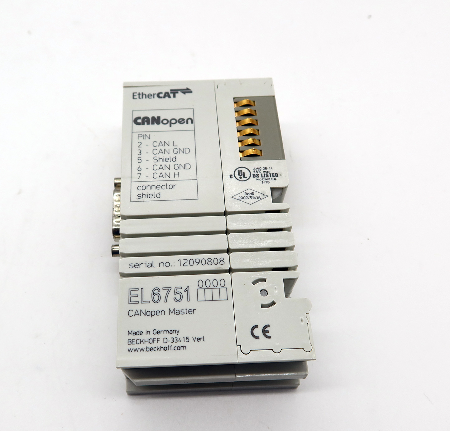BECKHOFF EL6751 EtherCAT Terminal 1-channel communication interface CANopen