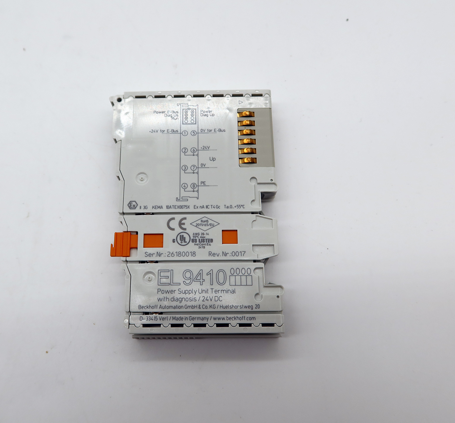 BECKHOFF EL9410 Power supply terminal for E-bus with diagnostics